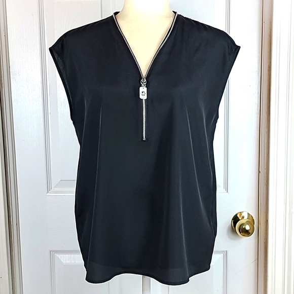 Michael Kors | Tops | Michael Kors Zip Front Blouse | Poshmark